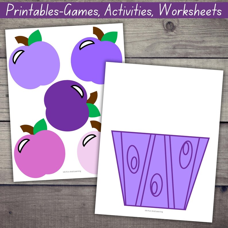 Apple Basket Color Matching Game: Color Learning Activity (PDF) - Etsy