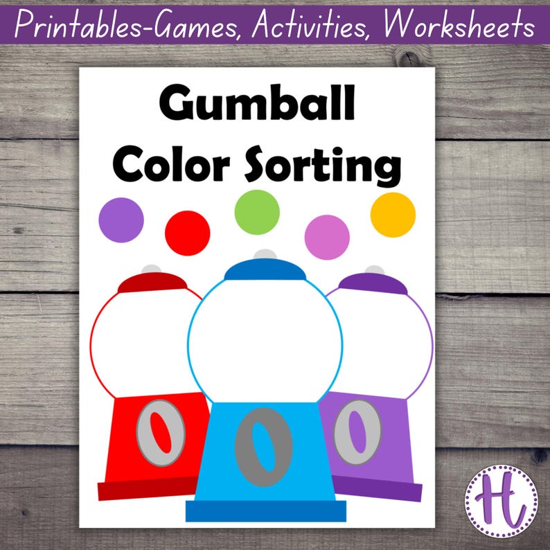 Gumball Color Sorting Activity for Kids, Simple Color Sorting for ...