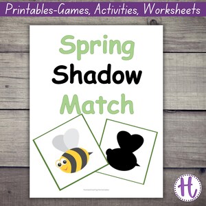 Spring Shadow Matching Game: Kids Learning Activity (digital Download ...