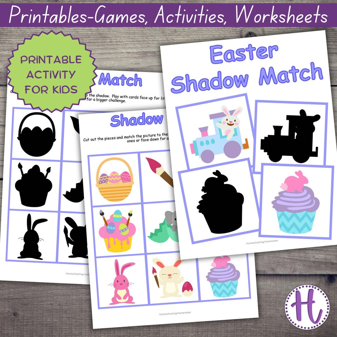 Easter Shadow Matching Game for Toddlers, Fun Preschool Matching Game ...