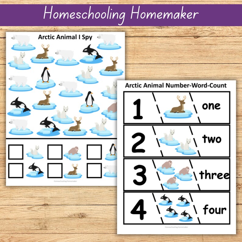 Arctic Animal Activity Worksheets for Preschool, Kindergarten or ...