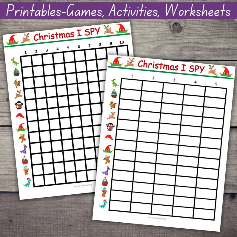 Christmas I Spy Game for Kids: Printable Graphing Activity (PDF) - Etsy