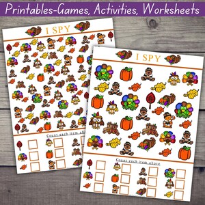 Thanksgiving I Spy Game: Printable Counting Activity (PDF) - Etsy