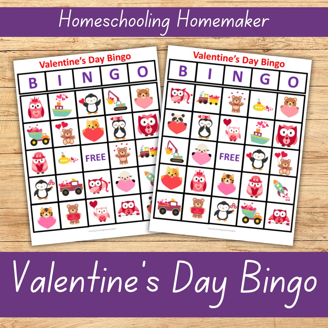 Valentine's Day BINGO Game for Your Kids Great for Homeschool or Family ...