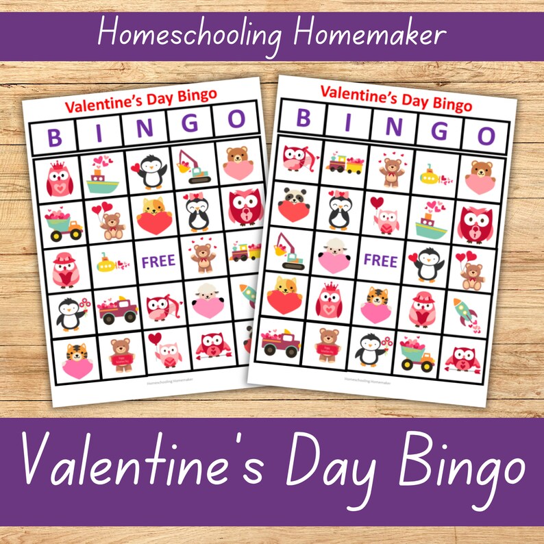 Valentine's Day BINGO Game for Your Kids Great for Homeschool or Family ...