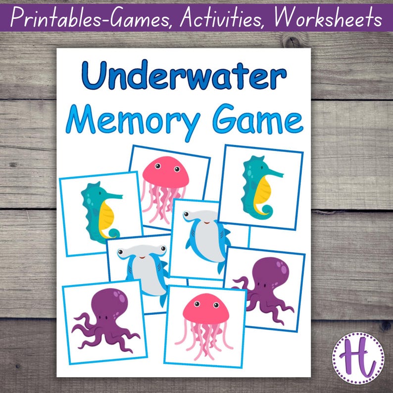 Ocean Memory Game: Printable Matching Activity for Kids (PDF) - Etsy
