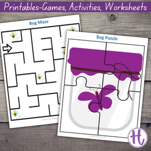 Bug Activity Worksheets for Preschool or Kindergarten, Fun Bug Themed ...