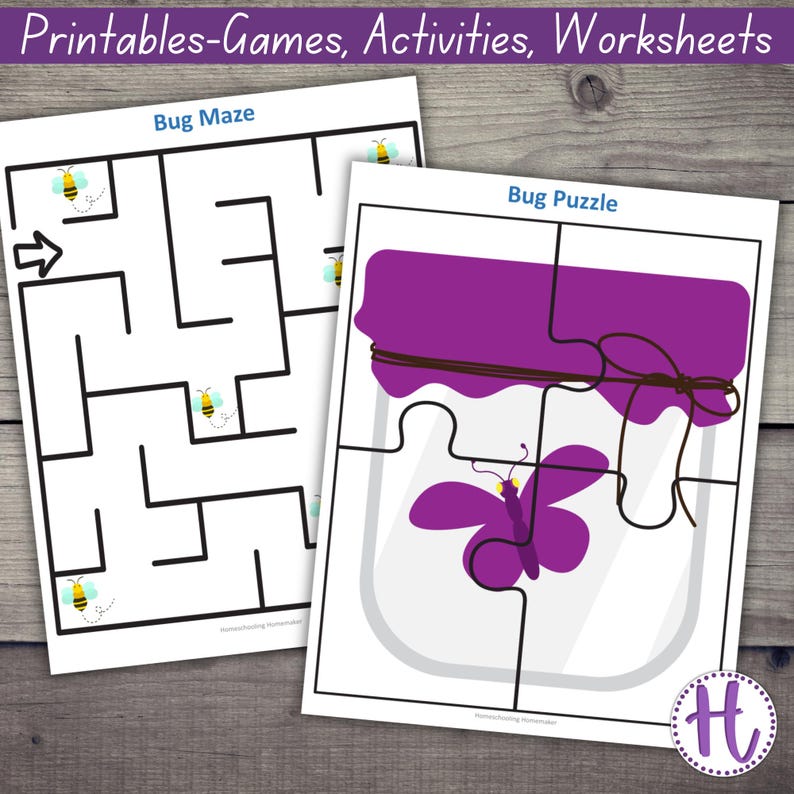 Bug Activity Worksheets for Preschool or Kindergarten, Fun Bug Themed ...