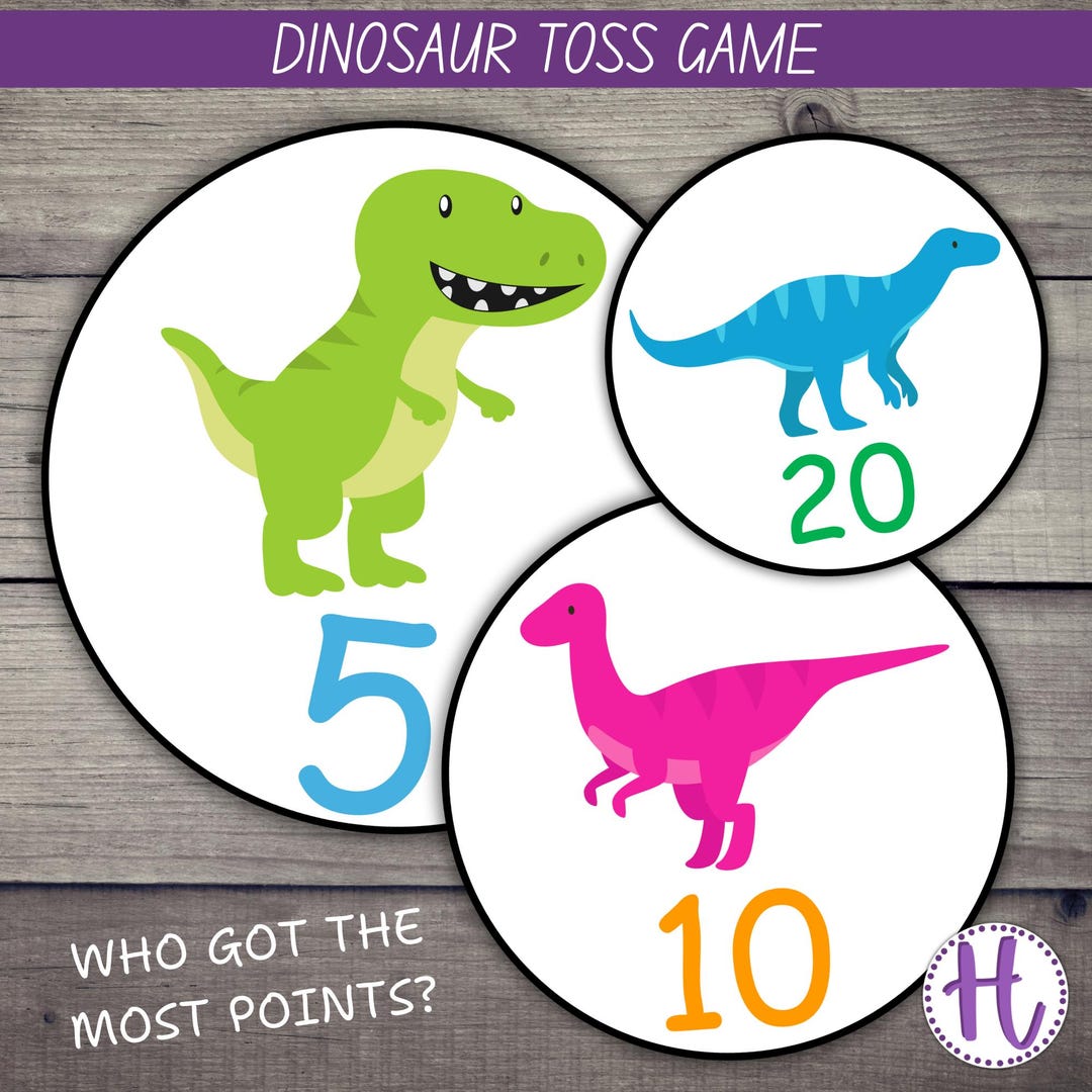 Dinosaur Toss Game, Printable Math Activity (PDF) - Etsy