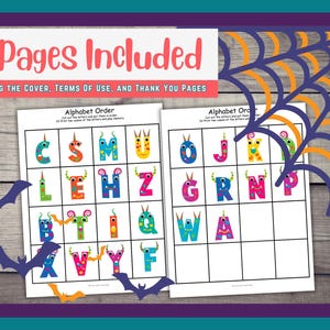 Monster ABC Matching Game: Printable Alphabet Cards (PDF) - Etsy