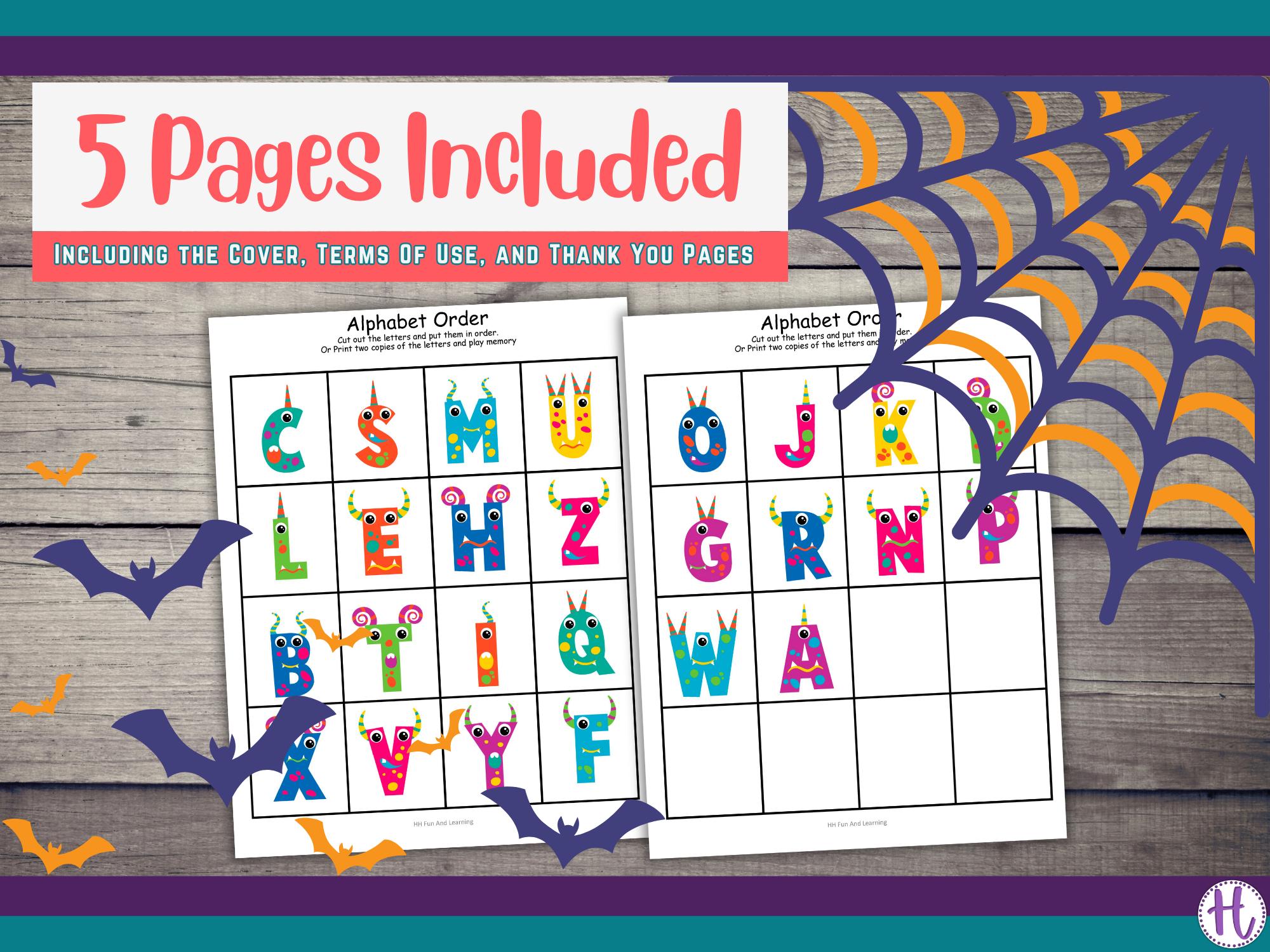 Monster ABC Matching Game: Printable Alphabet Cards (PDF) - Etsy