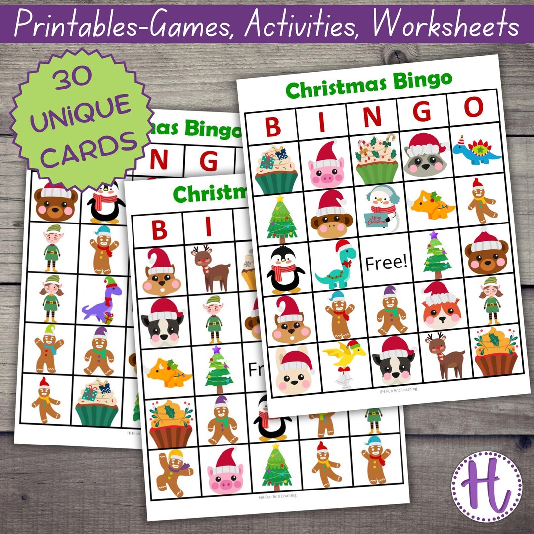 Christmas BINGO for Kids, Printable Holiday Game, Family Game Night - Etsy
