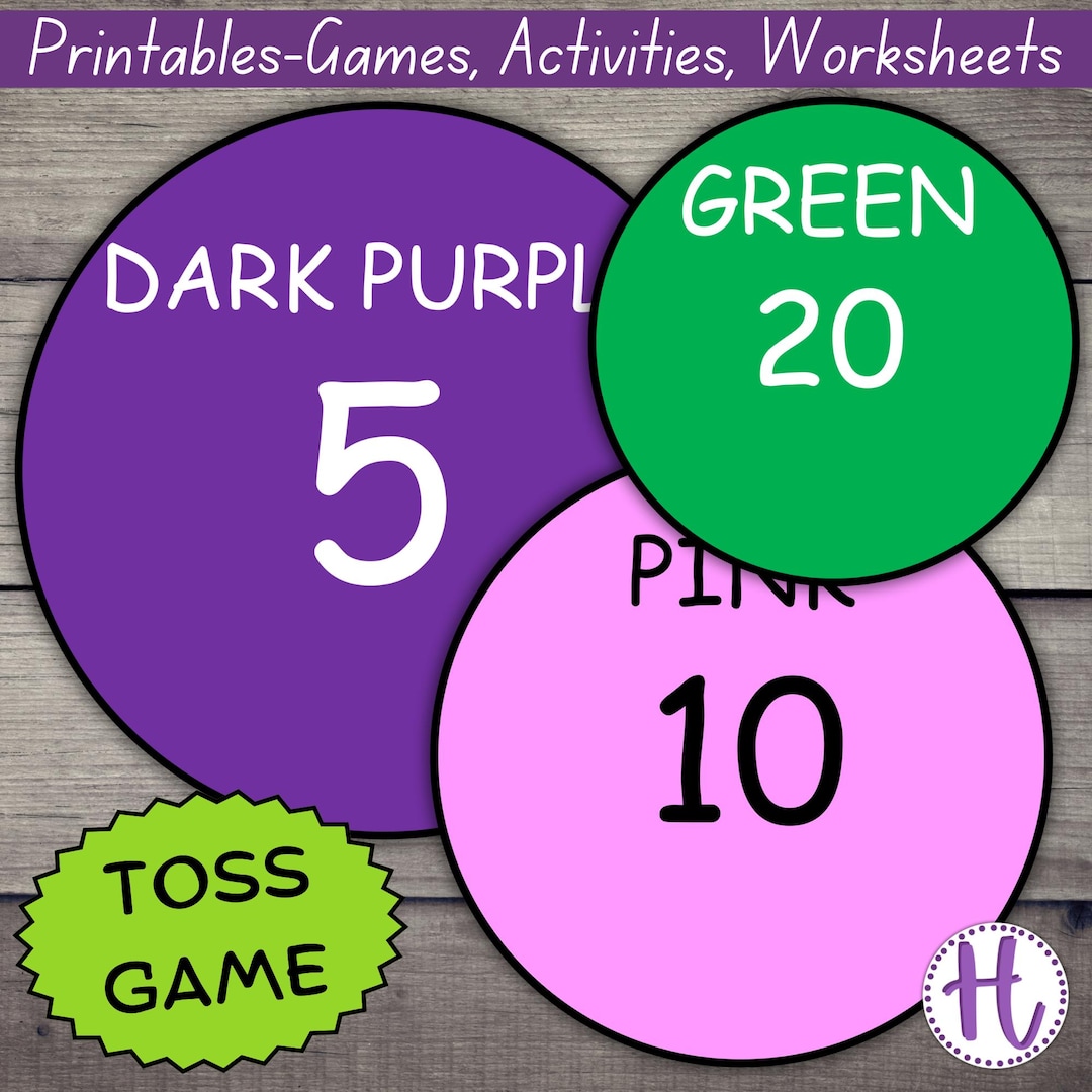 Colors Toss Game for Kids: Printable Math Game (PDF) - Etsy