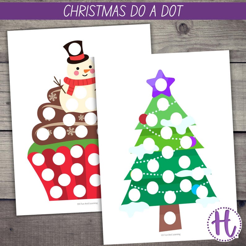 Christmas Do-a-dot Activities: Preschool Coloring Pages (PDF) - Etsy