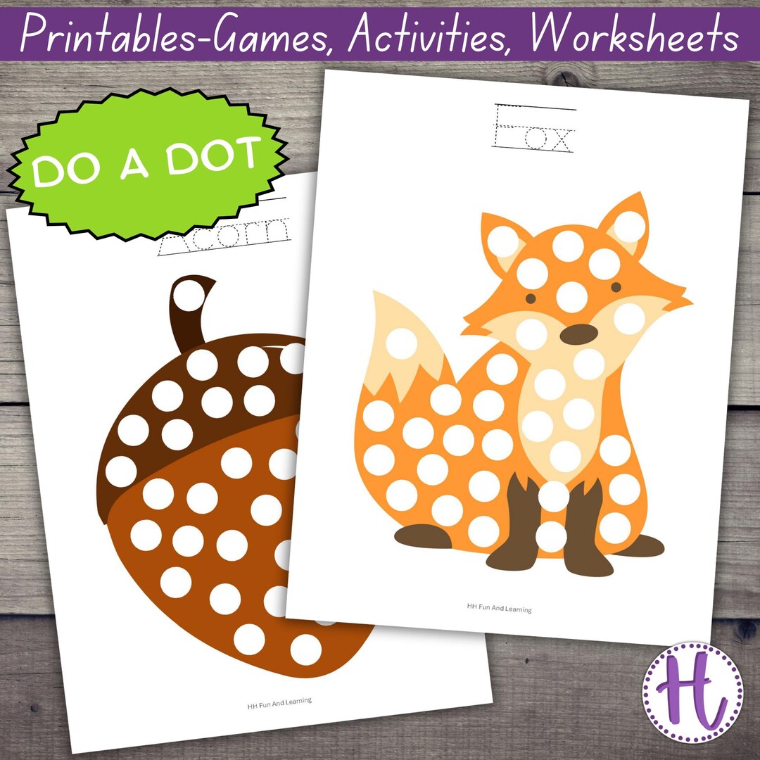 Fall Do A Dot Activity for Kids, Printable Preschool Activity, Toddler ...