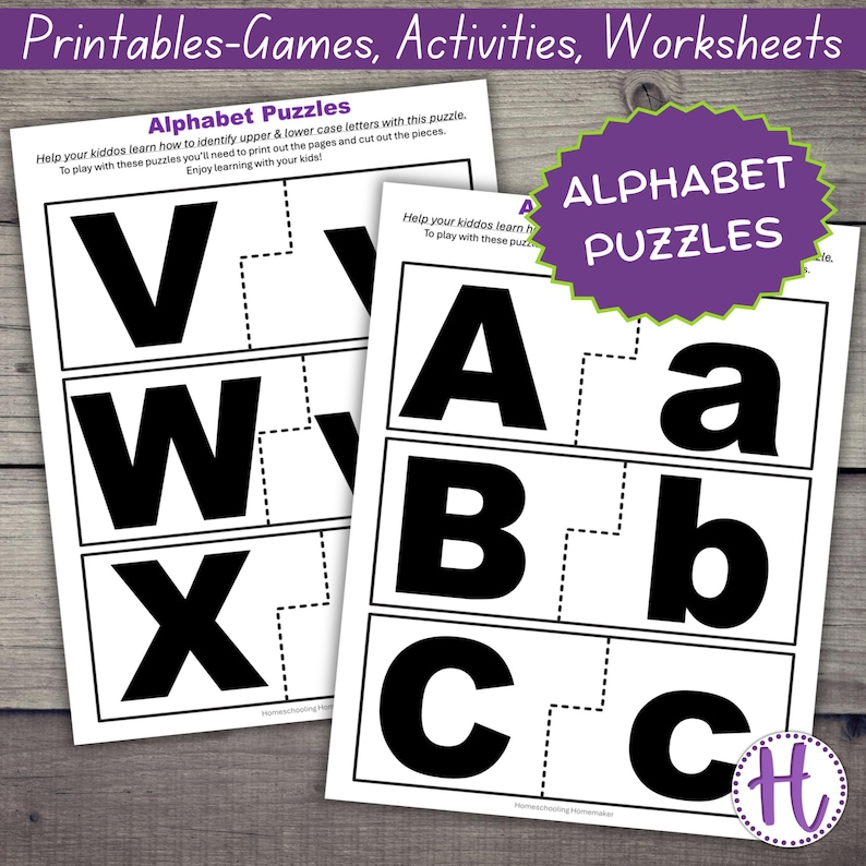 Letter Match Puzzles: ABC Printable Activity (PDF Download) - Etsy