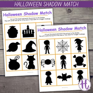 Halloween Shadow Matching Game: Printable Activity for Kids (PDF) - Etsy