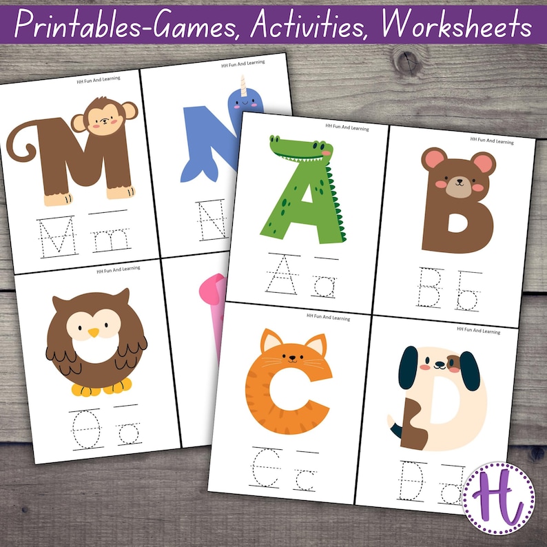 Animal Alphabet Flashcards: Preschool Learning (PDF Download) - Etsy