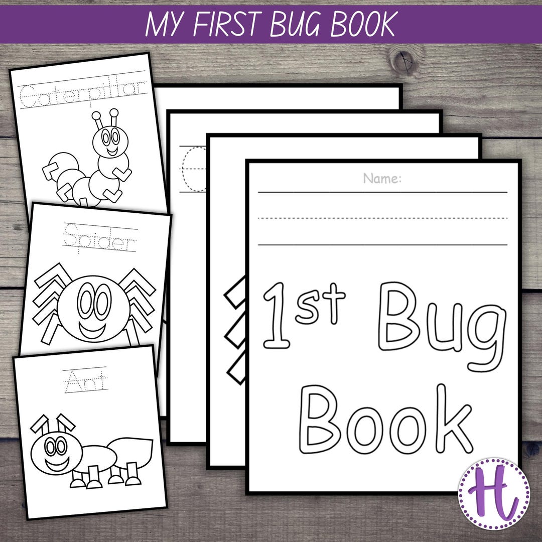 My First Bug Book: Color & Trace Mini-book (PDF Download) - Etsy
