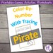 Pirate Theme Color by Number Worksheets With Letter Tracing for Kids in ...
