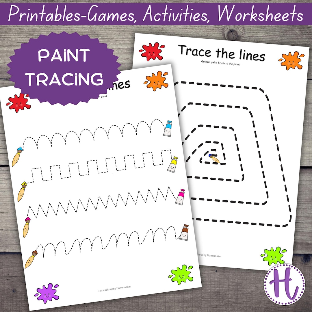 Tracing Worksheets for Preschool or Kindergarten, Learning Activities ...