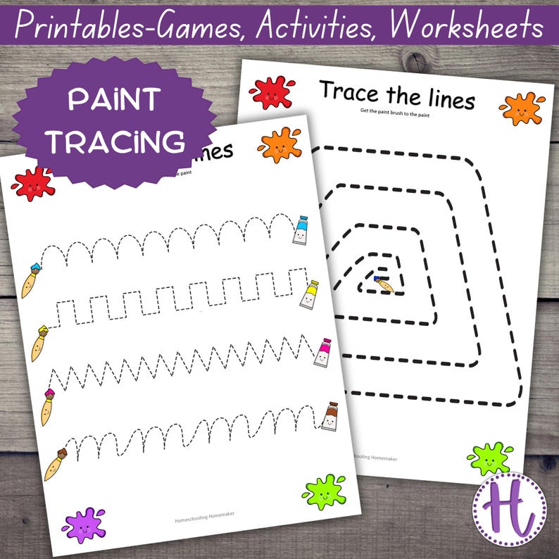 Tracing Worksheets for Preschool or Kindergarten, Learning Activities ...