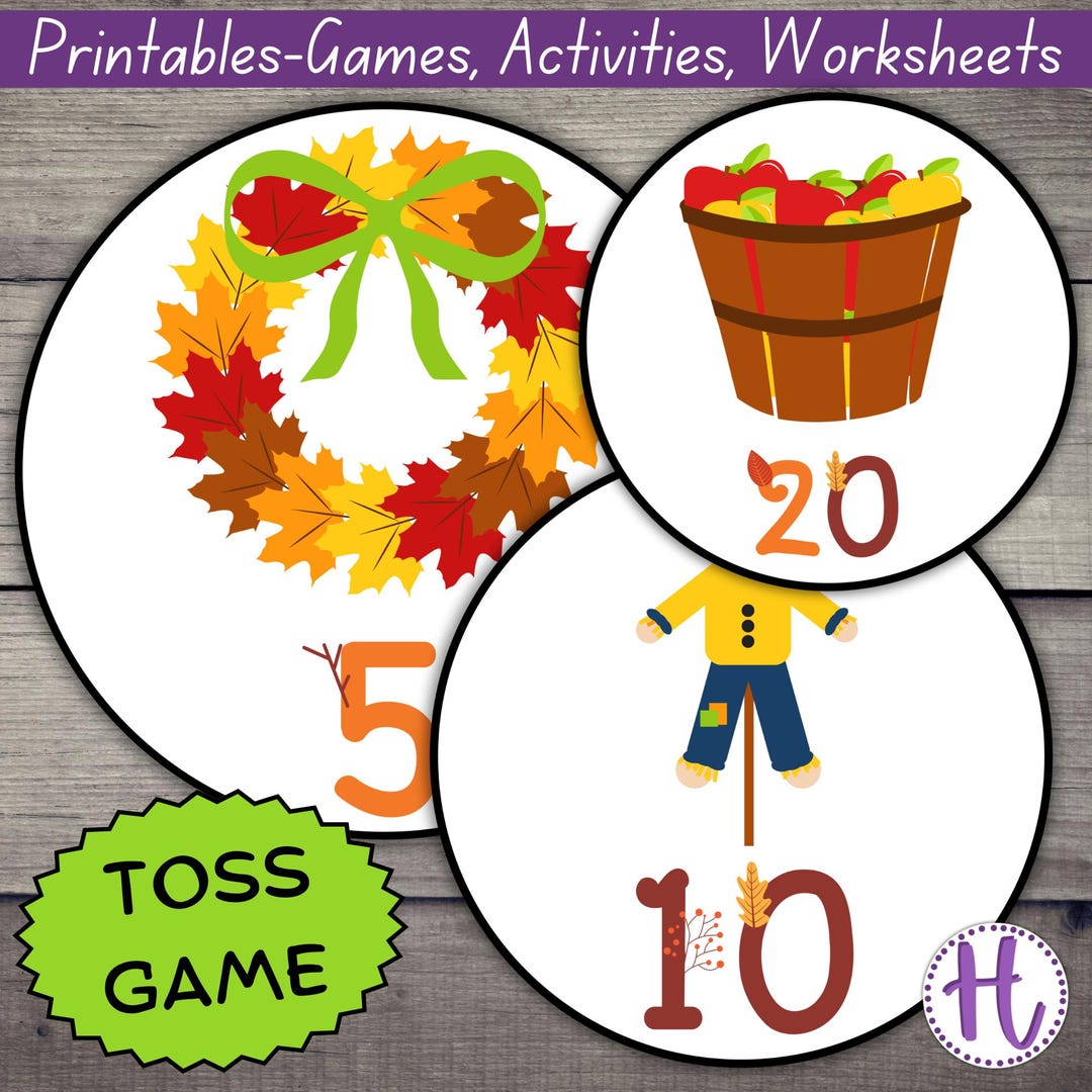 Fall Toss Game for Kids: Printable Math Game (PDF) - Etsy