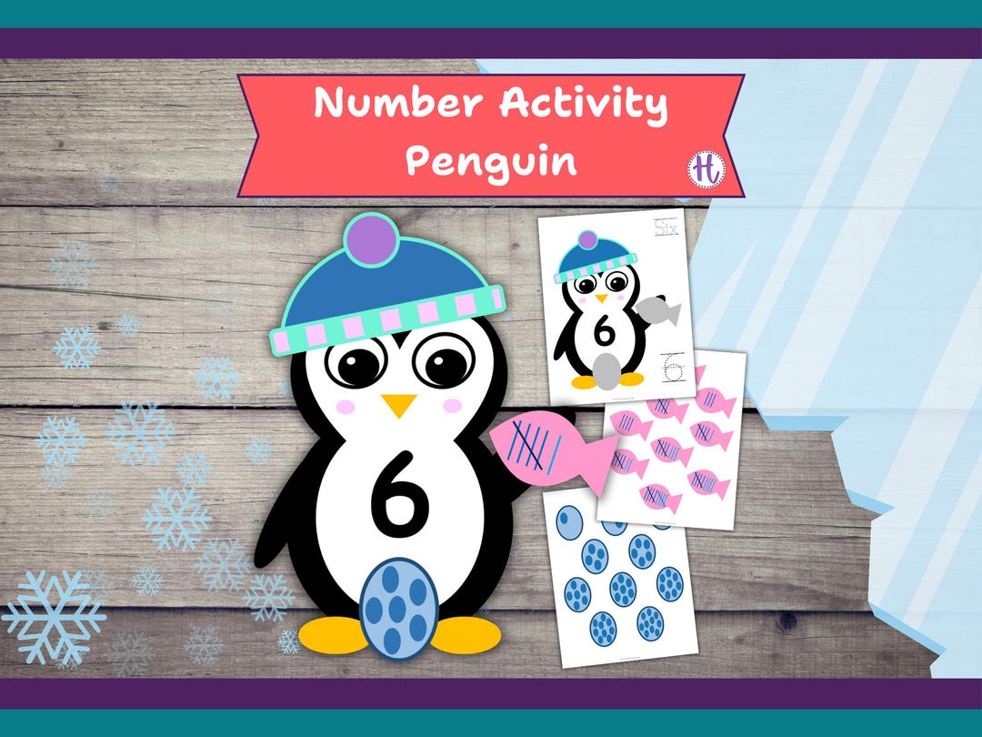 Penguin Number Matching Activity for Kids, Printable Counting Game (PDF ...