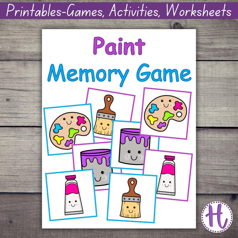 Paint Color Memory Game for Kids, Preschool Matching, Toddler Color ...