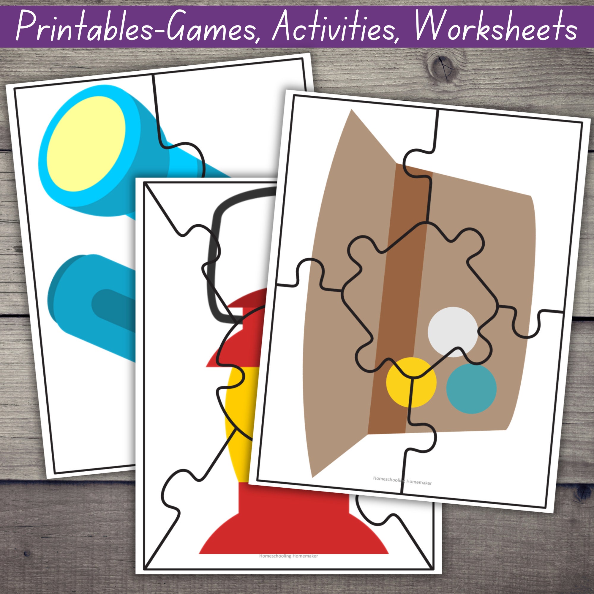 Printable Camping Puzzles With Camp Word Tracing, Camp Copywork, Cut ...