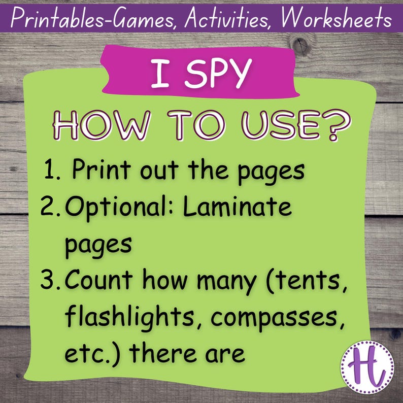 Monster I Spy, Printable Games, Graphing Activity for Kids, I Spy Game ...