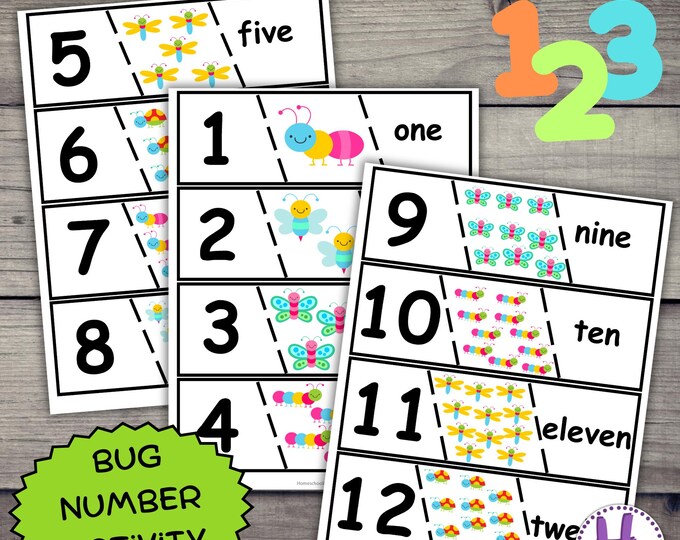 Printable Educational Game for Preschoolers, Spring Bugs Counting ...