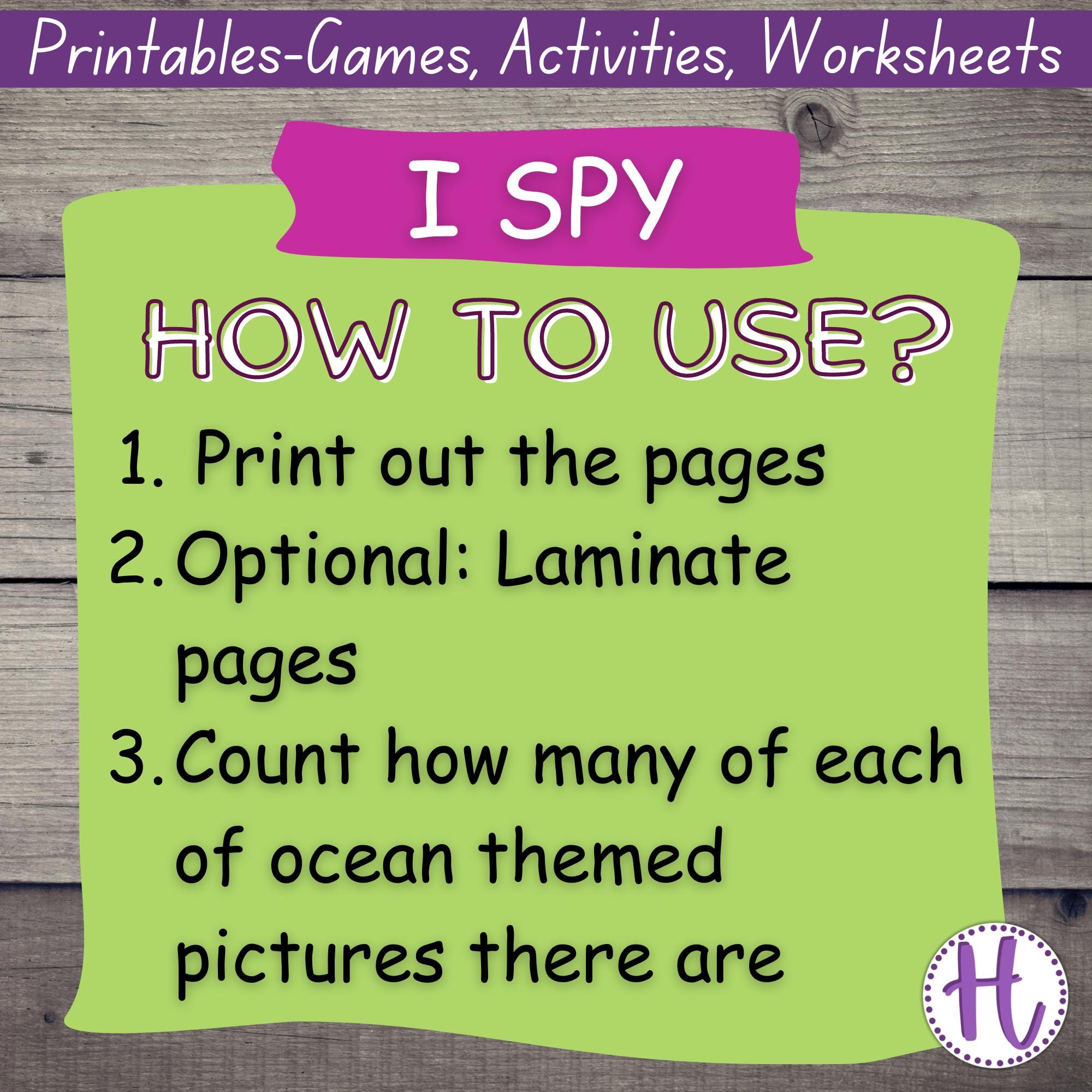 Ocean I Spy With Graphing Worksheets for Kids, Preschool Counting Pages ...