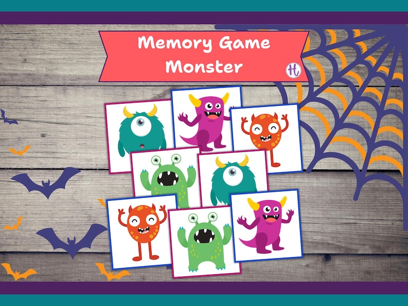 Monster Memory Game for Kids: Printable Matching Activity (PDF) - Etsy