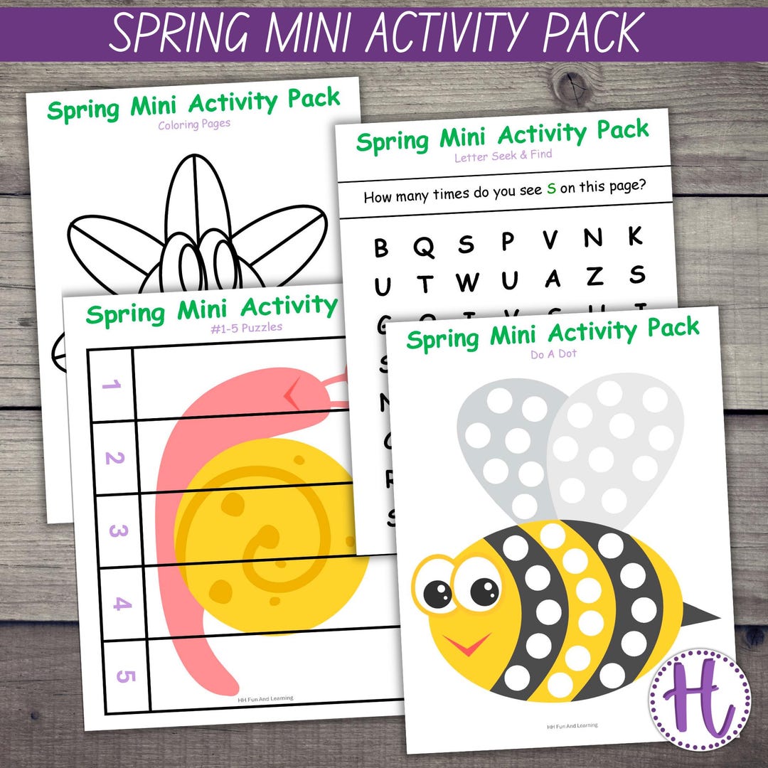 Spring Activity Pack for Kids: Preschool Learning Worksheets (PDF ...