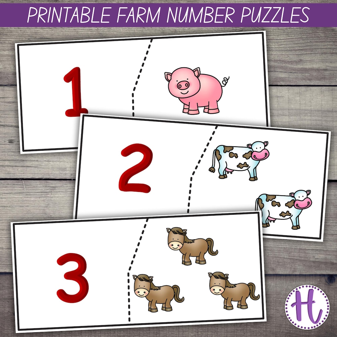Farm Counting Card Matching Game|preschool Math|math Learning Activity ...
