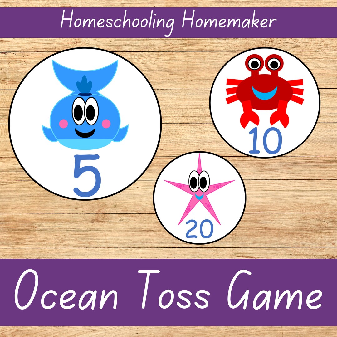 Ocean Animal Toss Game for Kids, Indoor Game, Preschool Game ...