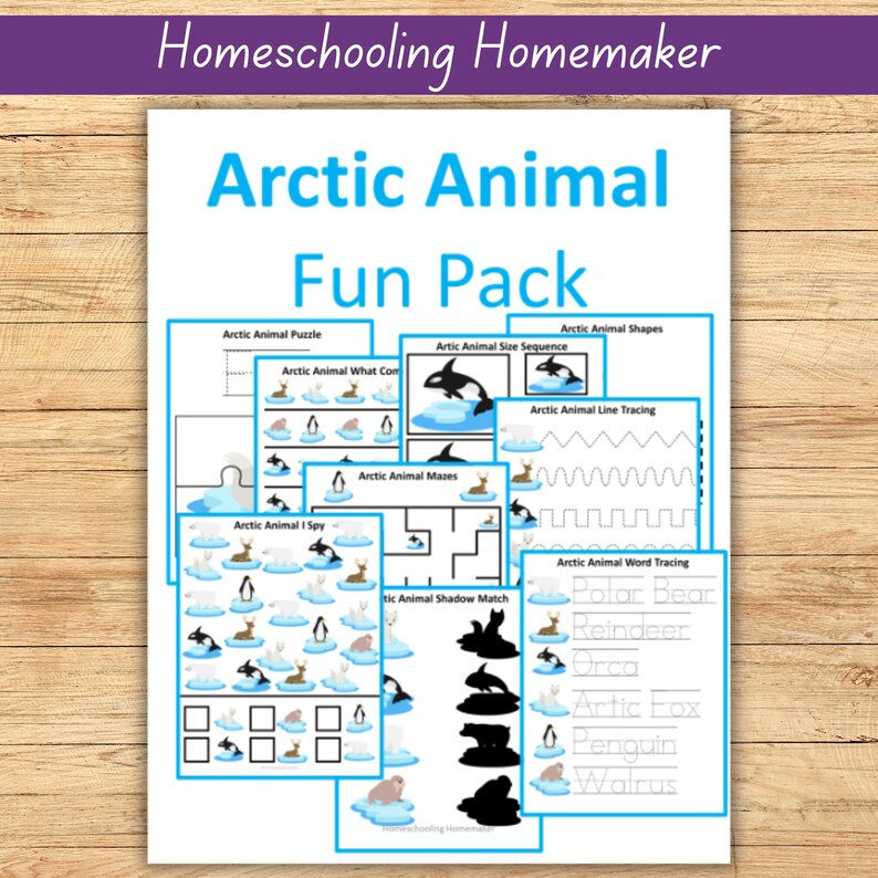Arctic Animal Activity Worksheets for Preschool, Kindergarten or ...