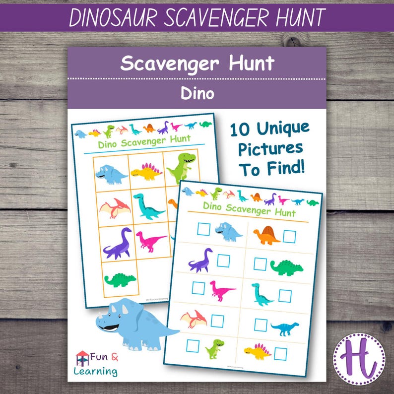 Dinosaur Scavenger Hunt, Printable Kids Activity (PDF) - Etsy
