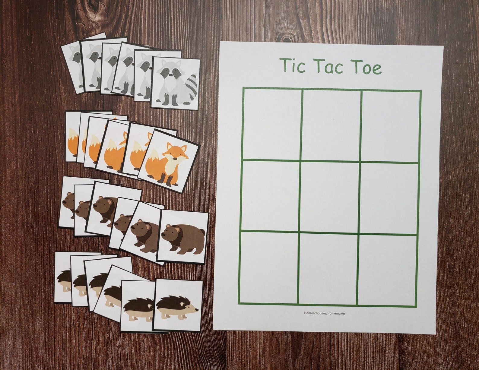Woodland Animal Tic Tac Toe Game for Kids Kindergarten - Etsy