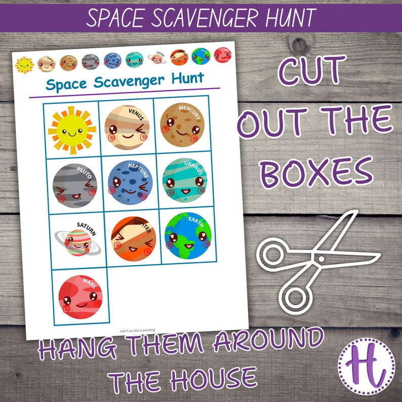 Printable Space Scavenger Hunt Game: Planet-finding Activity (PDF ...
