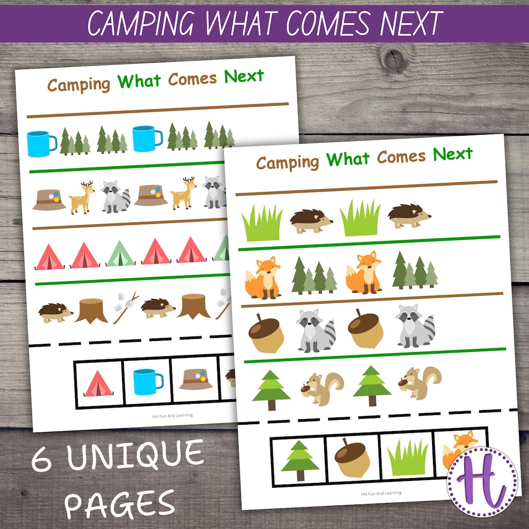 Camping What Comes Next, Pattern Recognition Activity for Kids (PDF) - Etsy