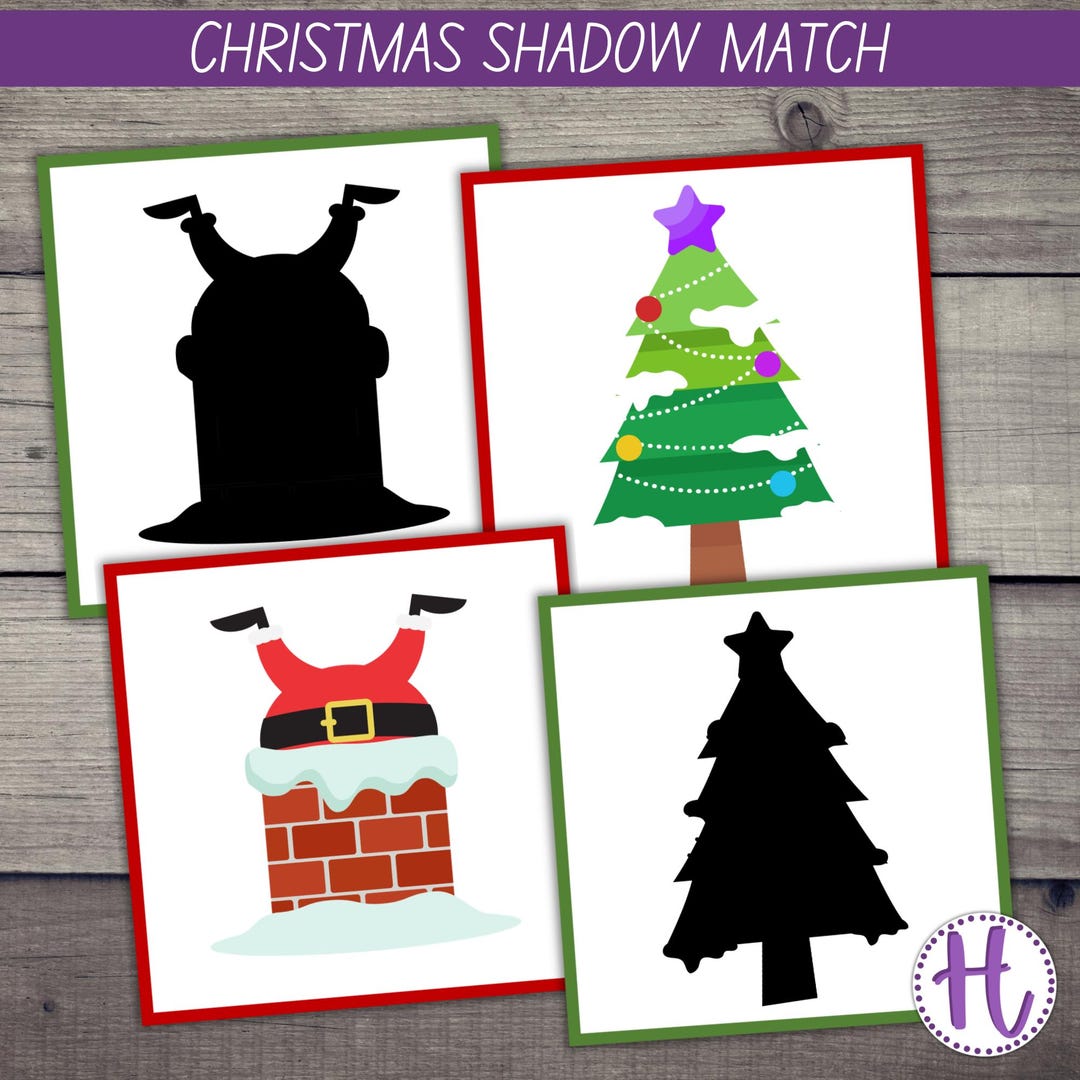 Christmas Shadow Matching Game: Printable Preschool Activity (PDF ...