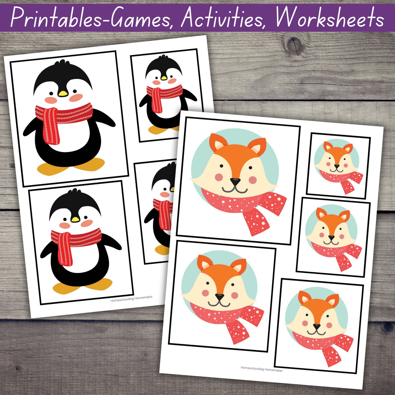 Winter Size Sequencing Cards for Toddlers, Simple Preschool Ordering ...