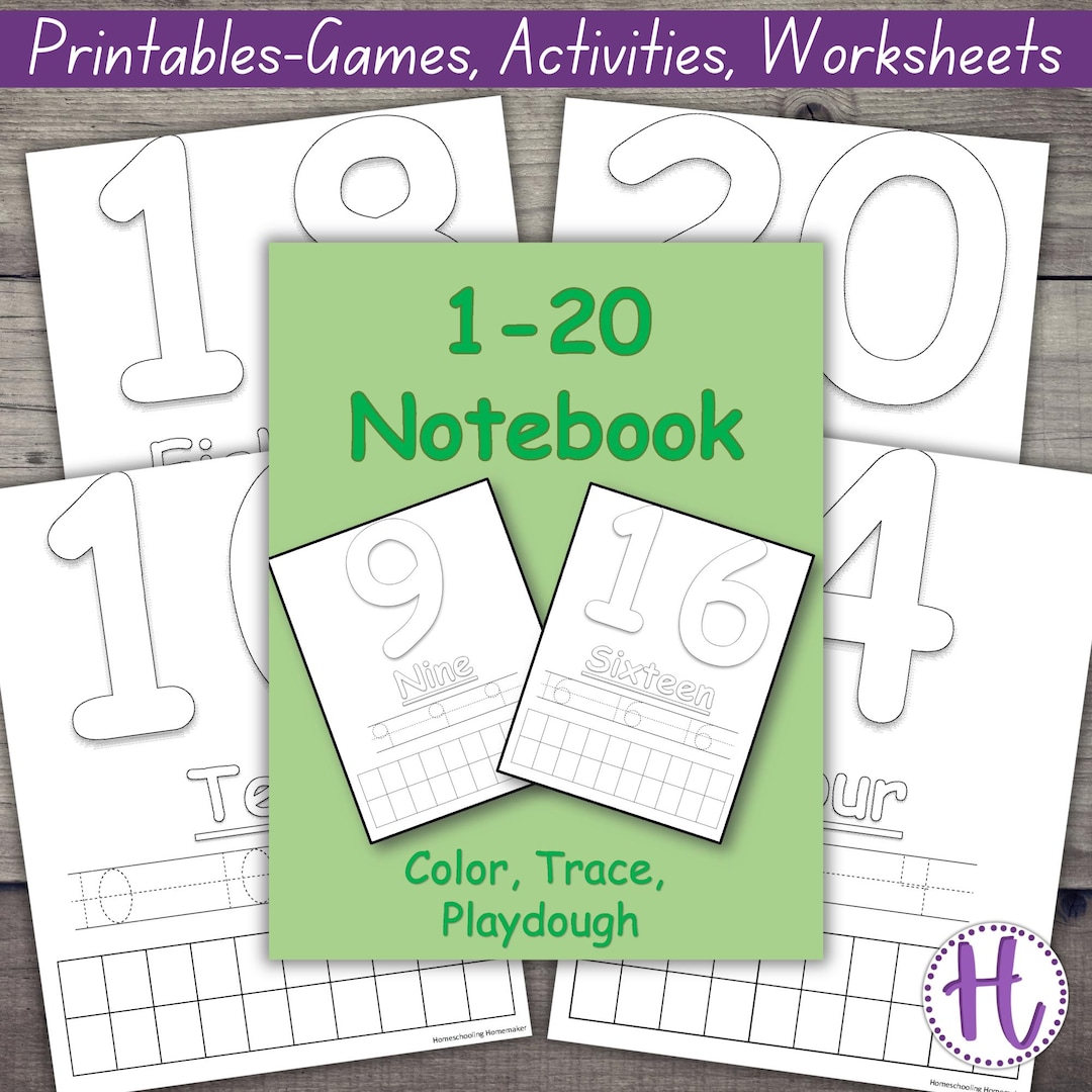 Number Worksheets 1-20: Math Coloring, Tracing, Playdough (digital ...