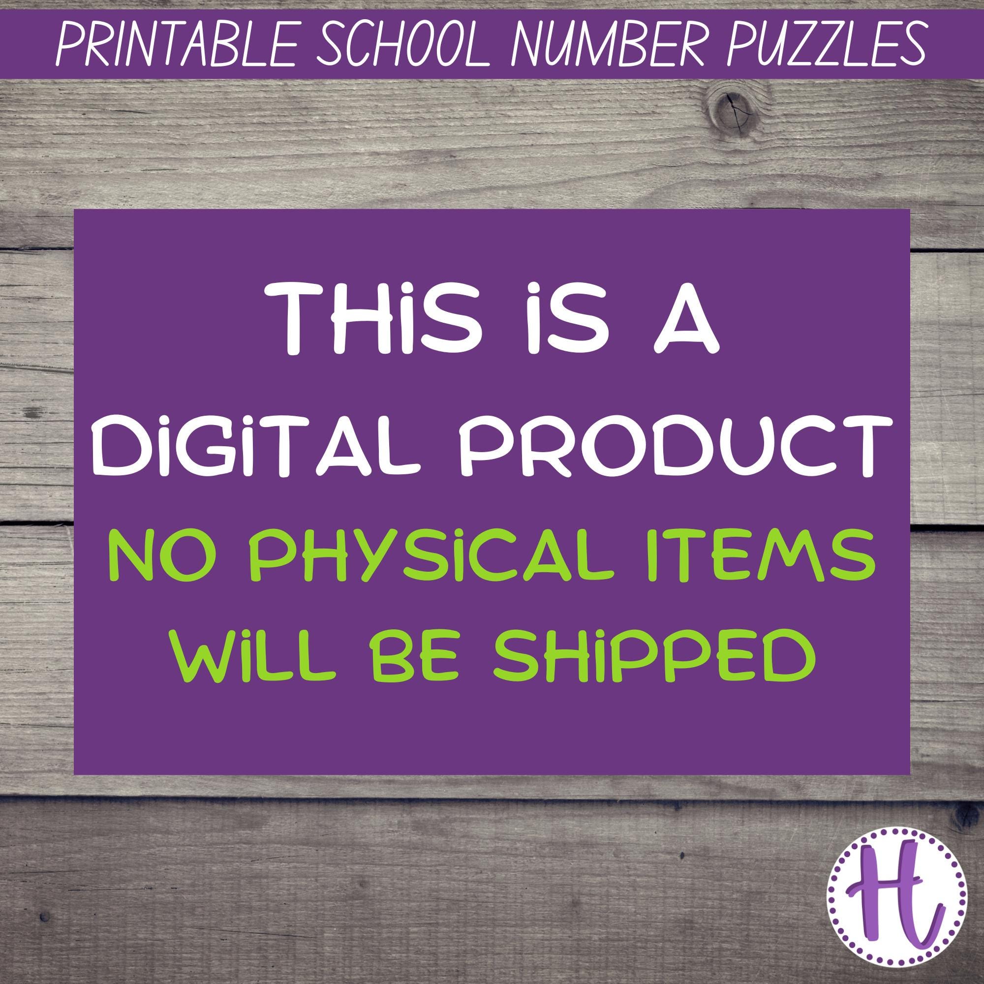 School Number Puzzles: Fun Printable Learning Activity (PDF) - Etsy