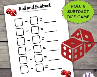 Roll and Multiply Math Practice Worksheet for Kids, Kindergarten, Elementary, Multiplication ...