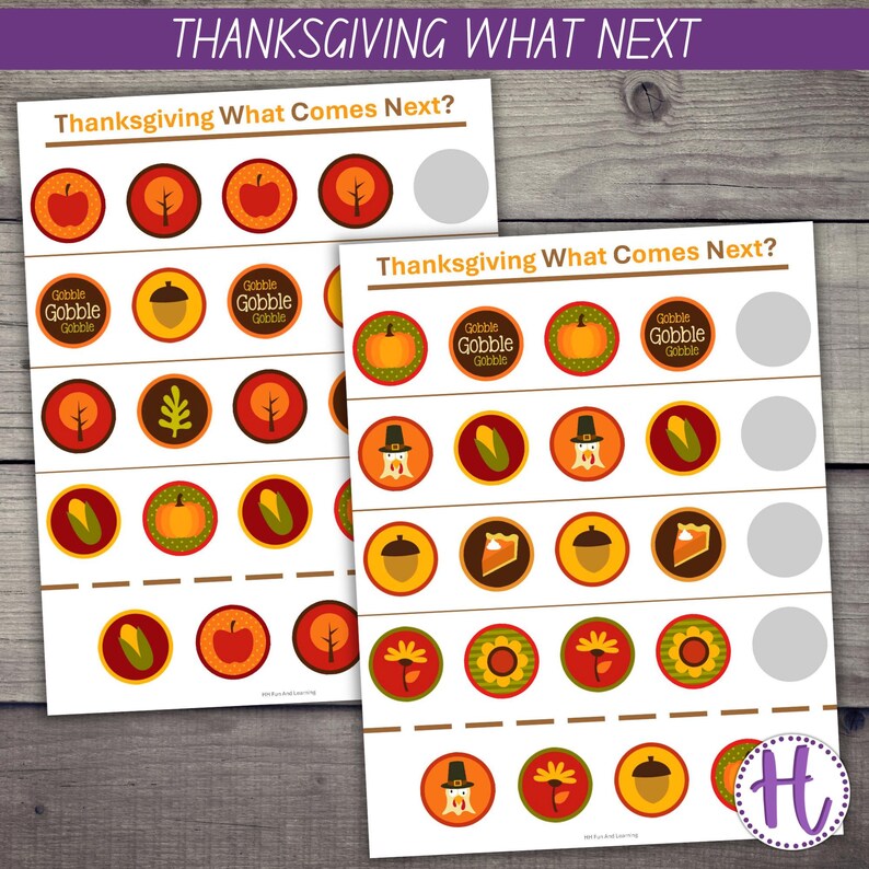 Thanksgiving Pattern Activity: Cut & Paste Worksheets (PDF) - Etsy