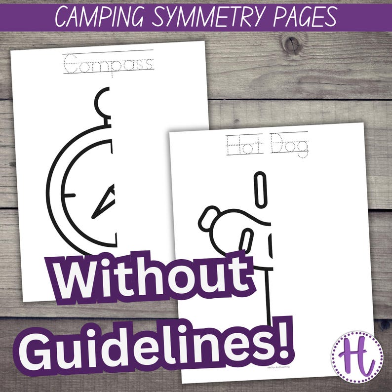 Camping Symmetry Worksheets, Kids Learning Printables, Drawing ...
