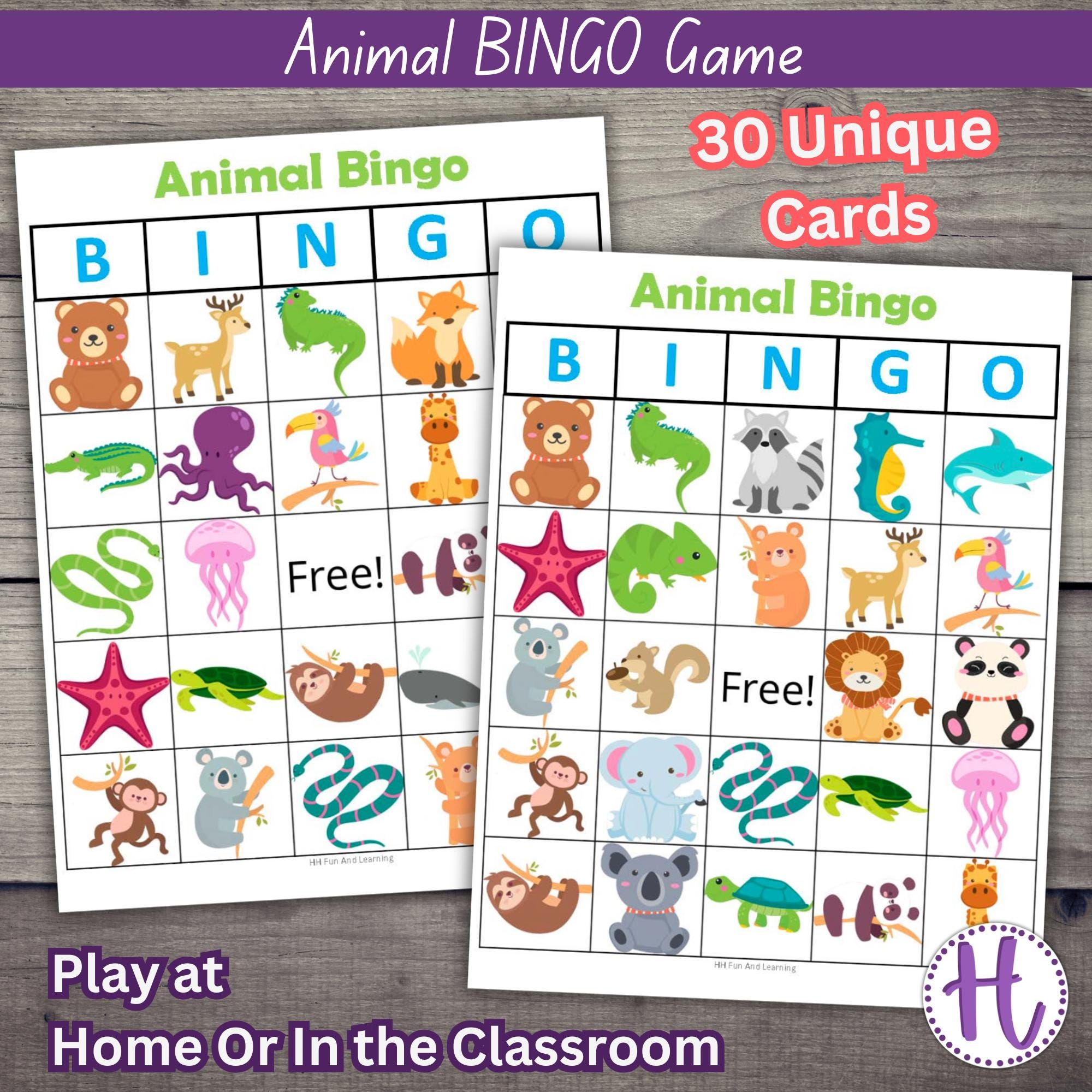 Animal Bingo Game: Fun Classroom Printable (PDF) - Etsy